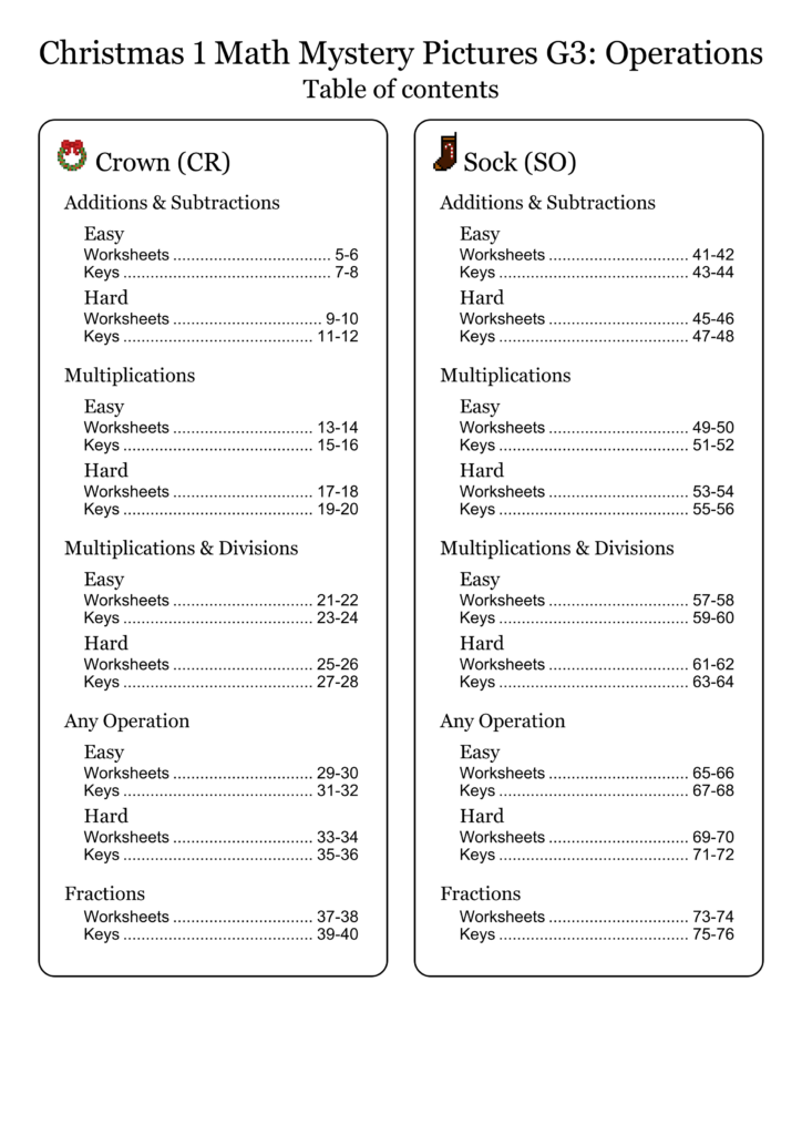 Christmas Math Mystery Pictures Grade 3: Addition Subtraction ...