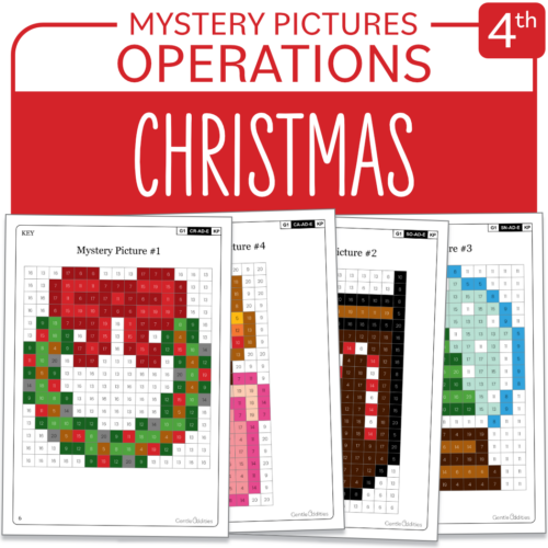 Christmas Math Mystery Pictures Grade 4: Addition Subtraction ...