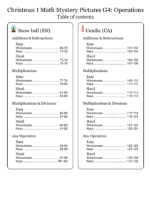 Christmas Math Mystery Pictures Grade 4: Addition Subtraction ...