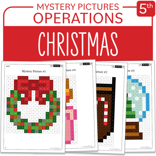 Christmas Math Mystery Pictures Grade 5: Addition Subtraction ...