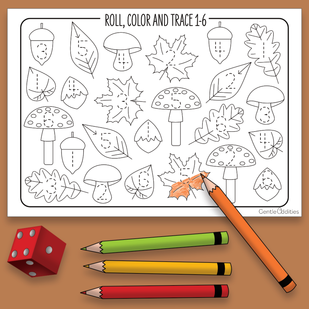 Fall Dice Game - Roll And Cover - Roll And Color - Roll And Write ...