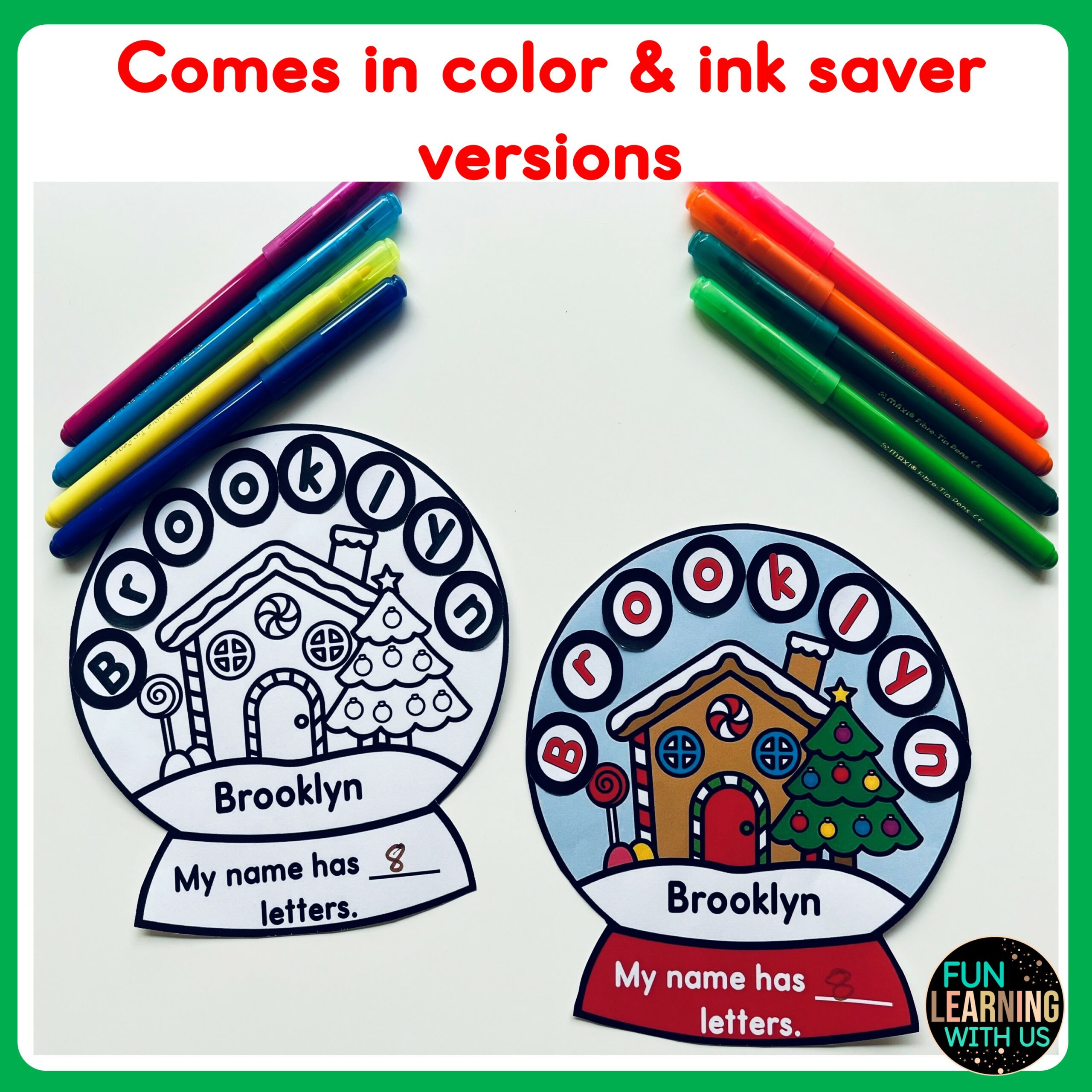 Editable Christmas Snow Globe Name Crafts | Winter Name Craft Activity ...