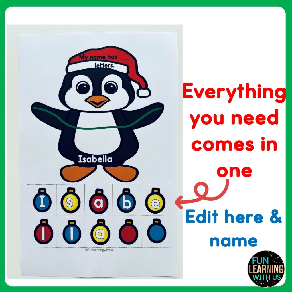 Editable Christmas Penguin Name Crafts | Winter Name Craft Activity ...