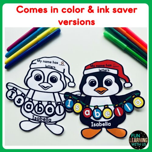 Editable Christmas Penguin Name Crafts | Winter Name Craft Activity ...