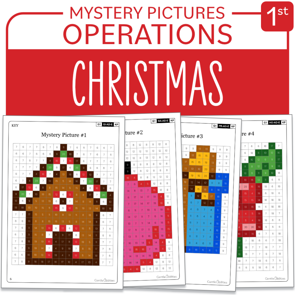Christmas Math Mystery Pictures Grade 1: Additions Subtractions | Made ...