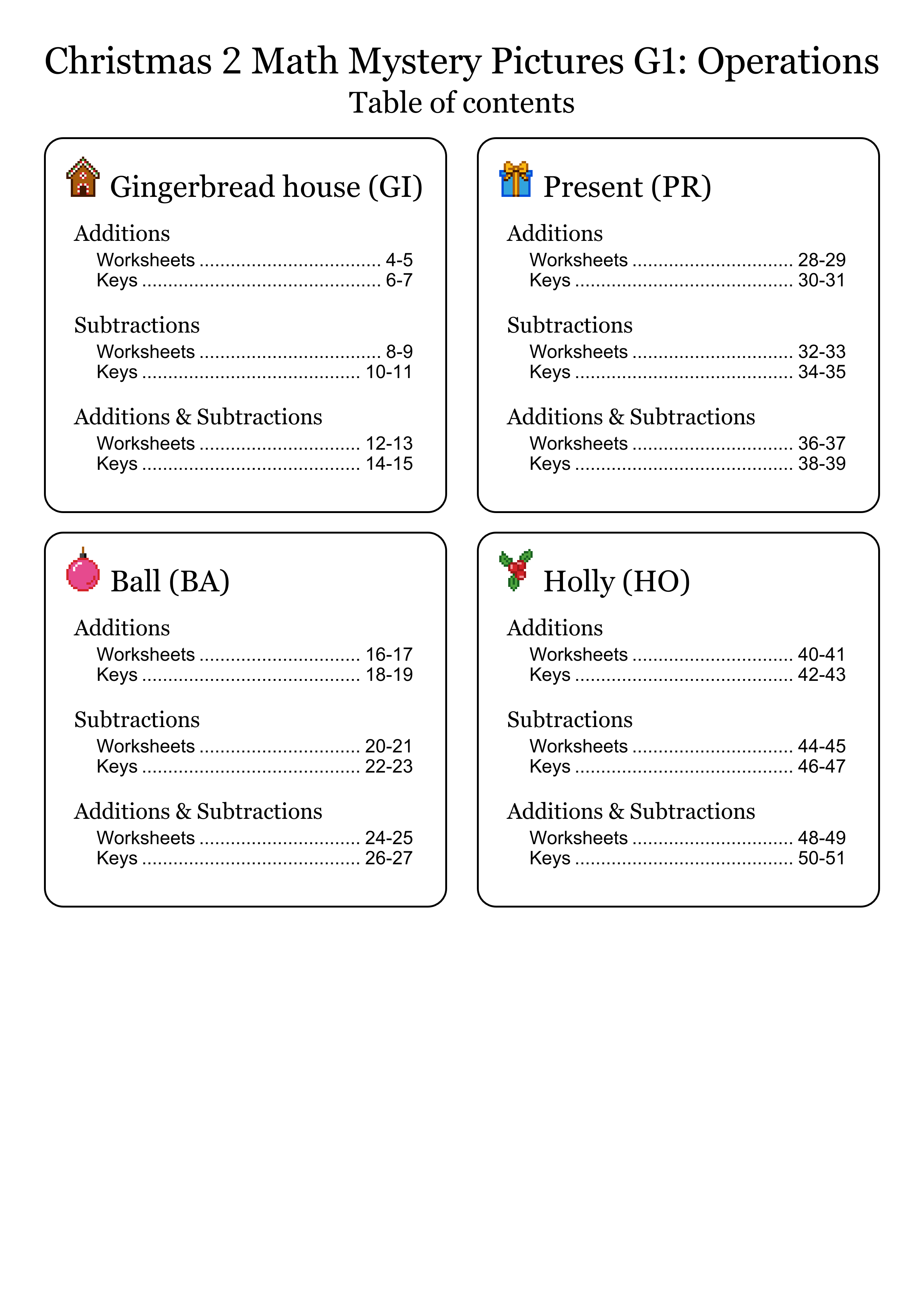 Christmas Math Mystery Pictures Grade 1: Additions Subtractions | Made ...