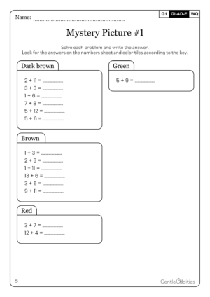 Christmas Math Mystery Pictures Grade 1: Additions Subtractions | Made ...