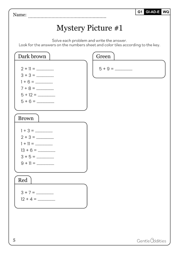 Christmas Math Mystery Pictures Grade 1: Additions Subtractions | Made ...