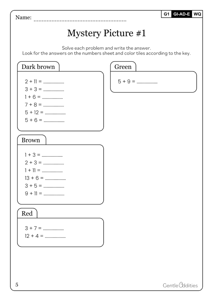 Christmas Math Mystery Pictures Grade 1: Additions Subtractions | Made ...