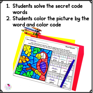 Digraphs Phonics Worksheets - Short Vowels - Color by Code | Made By ...