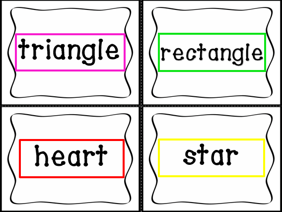 Basic Shapes Flash Cards with Matching Activity Cards for back to ...