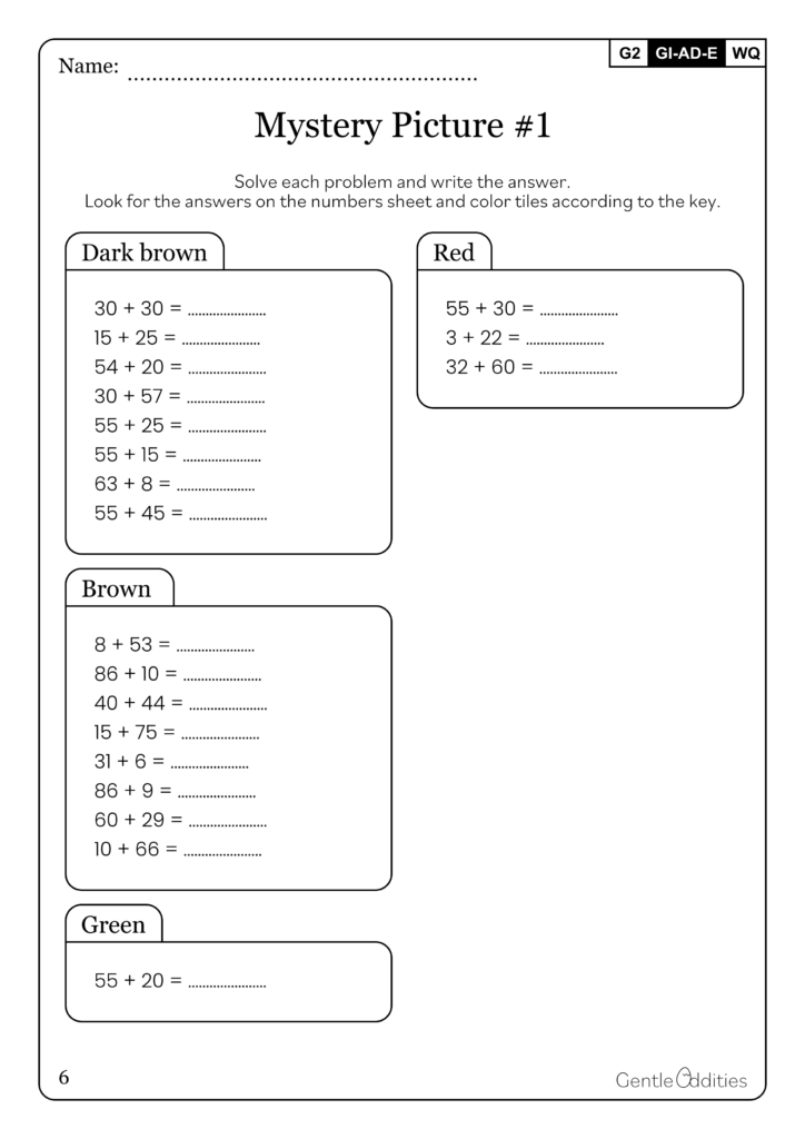 Christmas Math Mystery Pictures Grade 2: Additions Subtractions | Made ...