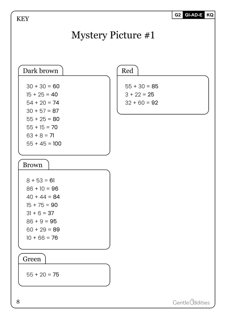 Christmas Math Mystery Pictures Grade 2: Additions Subtractions | Made ...