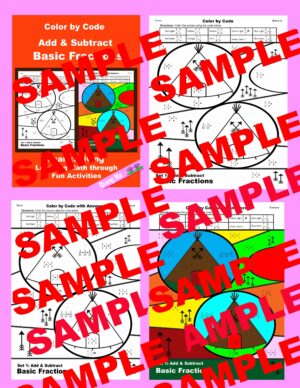 Thanksgiving Color by Code: Add and Subtract Basic Fractions | Made By ...