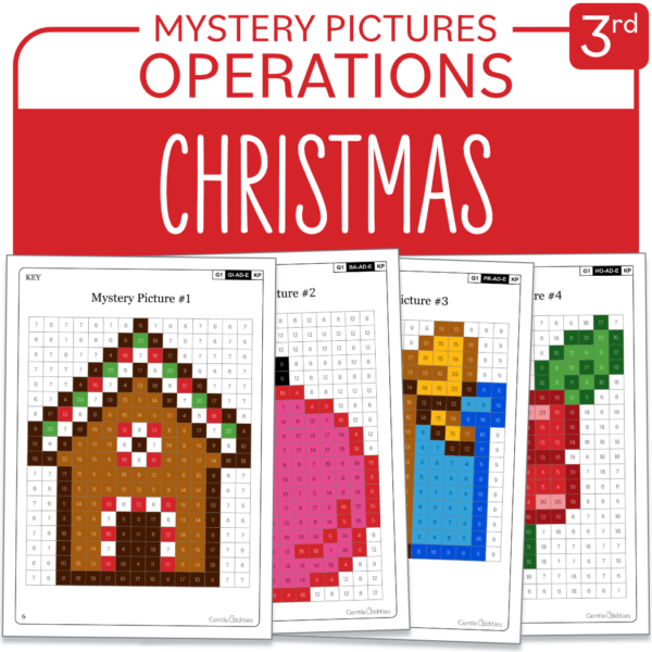 Christmas Math Mystery Pictures Grade 3: Addition Subtraction ...
