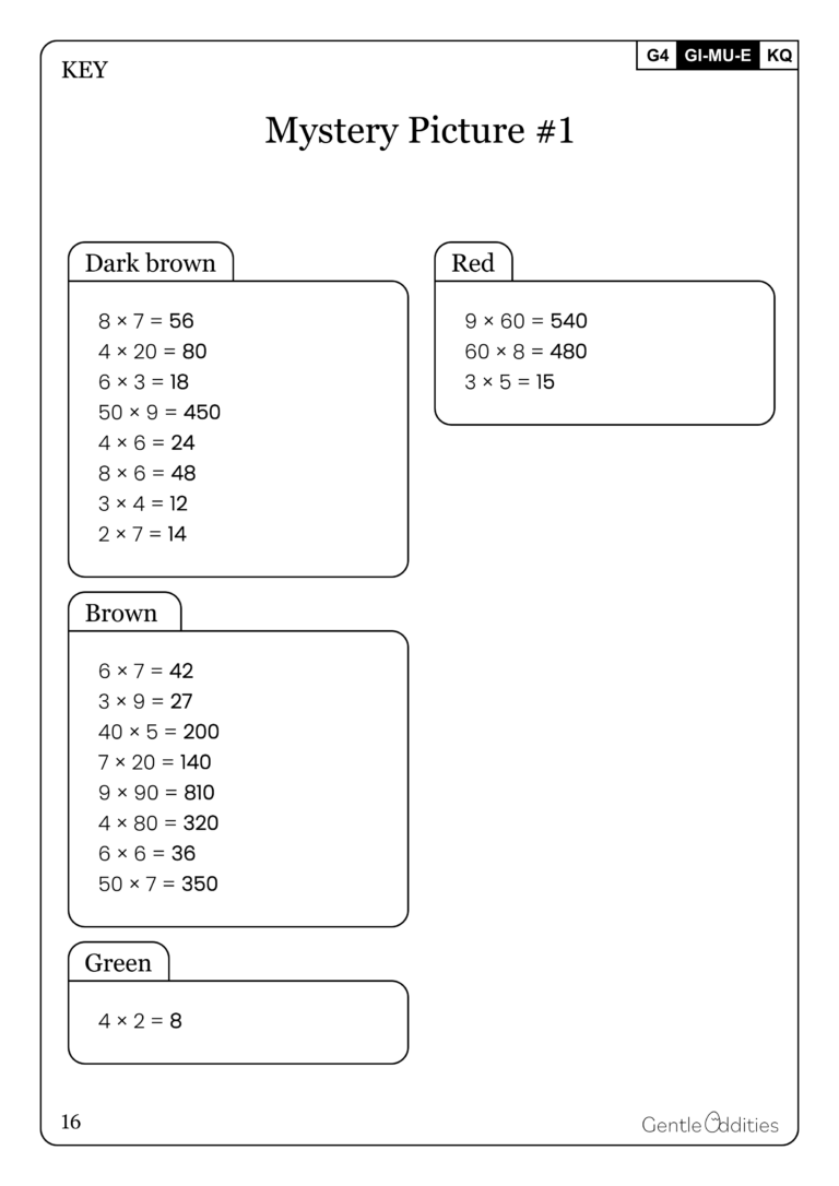 Christmas Math Mystery Pictures Grade 4: Addition Subtraction ...