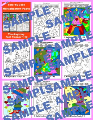 Thanksgiving Color by Code: Multiplication Facts 1-10 | Made By Teachers