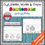 Sight Word Sentence Read, Write, and Cut and Paste Worksheets Print and ...