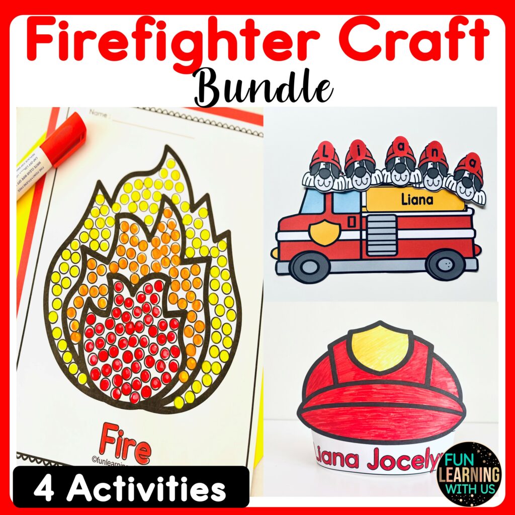 Firefighter Theme Craft Bundle | Community Helpers Activity | Made By ...