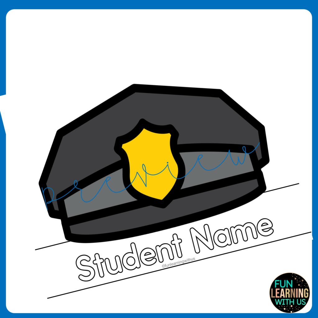 Editable Police Officer Hat Crafts | Community Helper Crown Craft ...