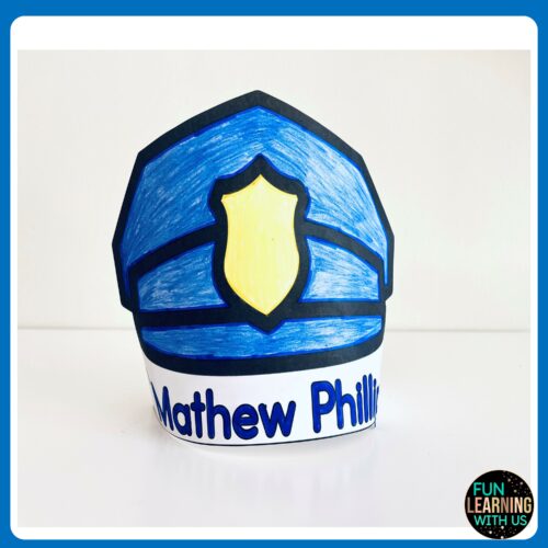 Editable Police Officer Hat Crafts | Community Helper Crown Craft ...