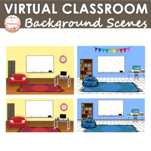 Virtual Classroom Backgrounds and Banners | School Rooms Clipart | Made ...