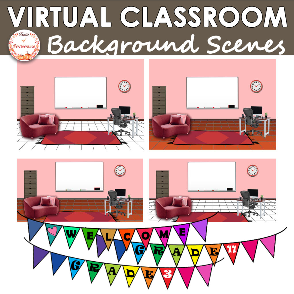 Virtual Classroom Backgrounds and Banners | School Rooms Clipart | Made ...