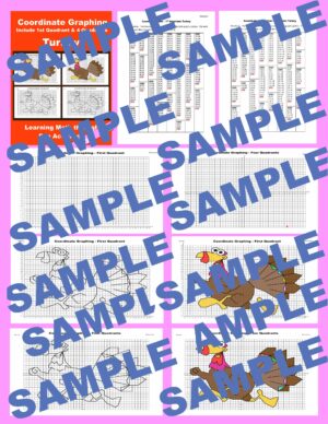 Thanksgiving Coordinate Plane Graphing Picture: Turkey VI | Made By ...
