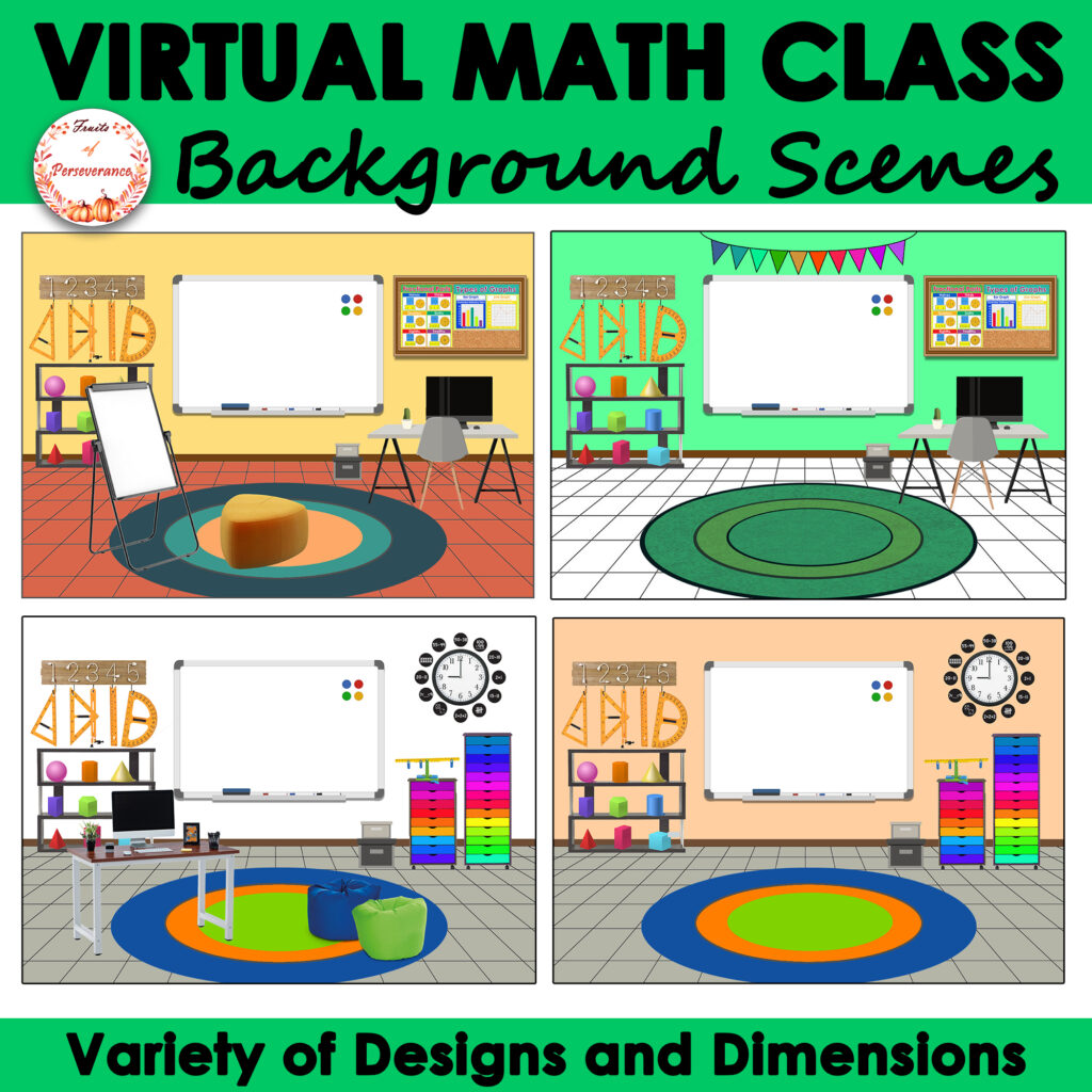 Virtual Math Classroom Background Scenes | School Rooms Clipart | Made ...