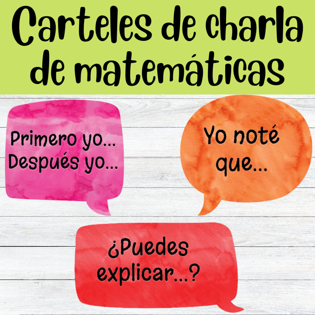 Math Talk Posters with Student Handouts in Spanish Charla de ...