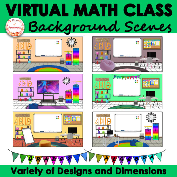 Virtual Math Classroom Background Scenes | School Rooms Clipart | Made ...