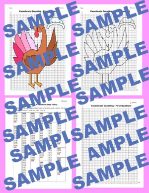 Thanksgiving Coordinate Plane Graphing Picture: Lady Turkey | Made By ...