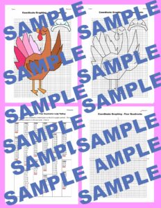 Thanksgiving Coordinate Plane Graphing Picture: Lady Turkey - Made By ...