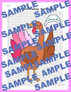 Thanksgiving Coordinate Plane Graphing Picture: Lady Turkey | Made By ...