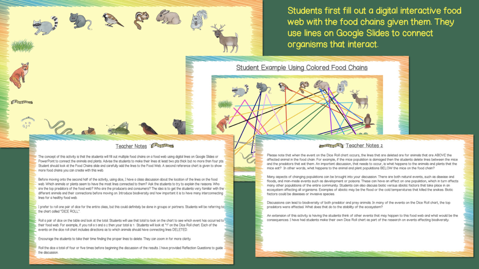 FOOD WEB Dice Roll Game for Events Causing Changes in Population ...