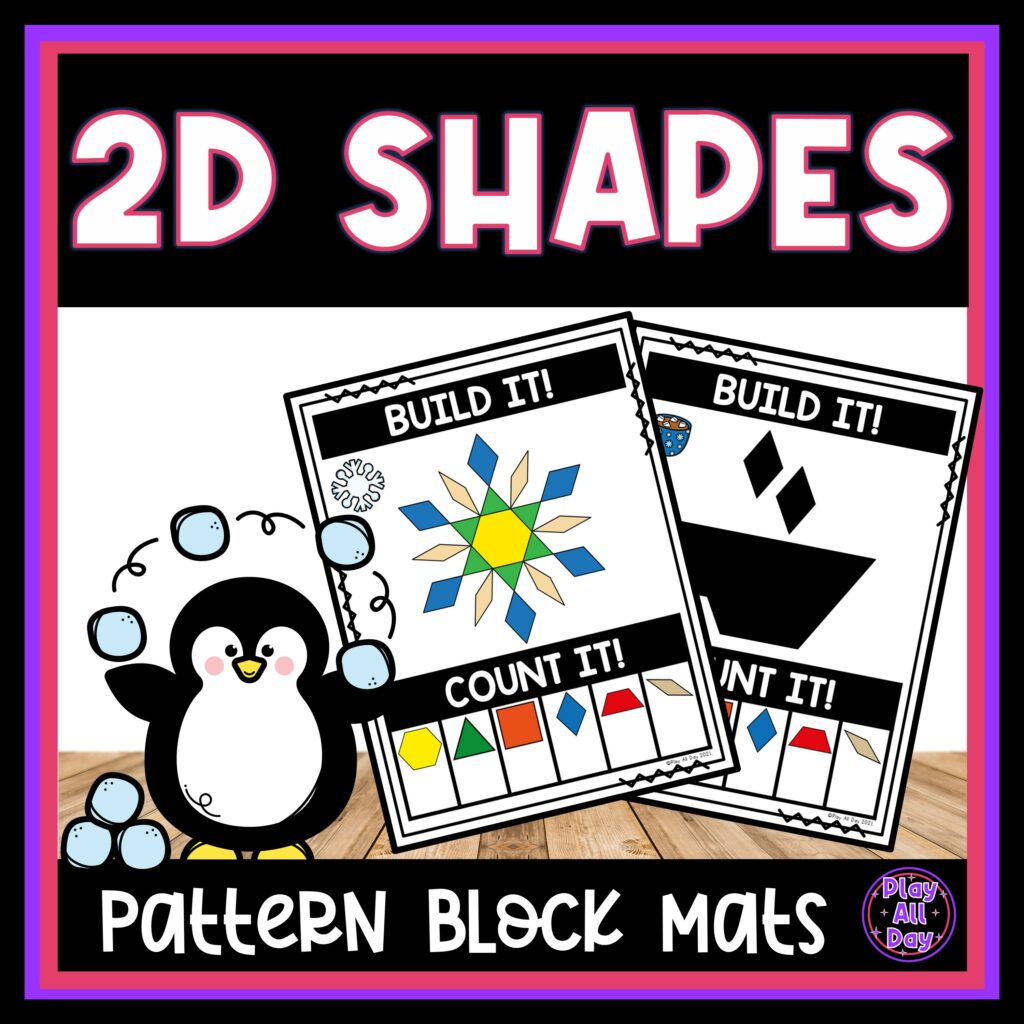 Winter Pattern Block Mats | 2D Shape Activity Mats | Made By Teachers