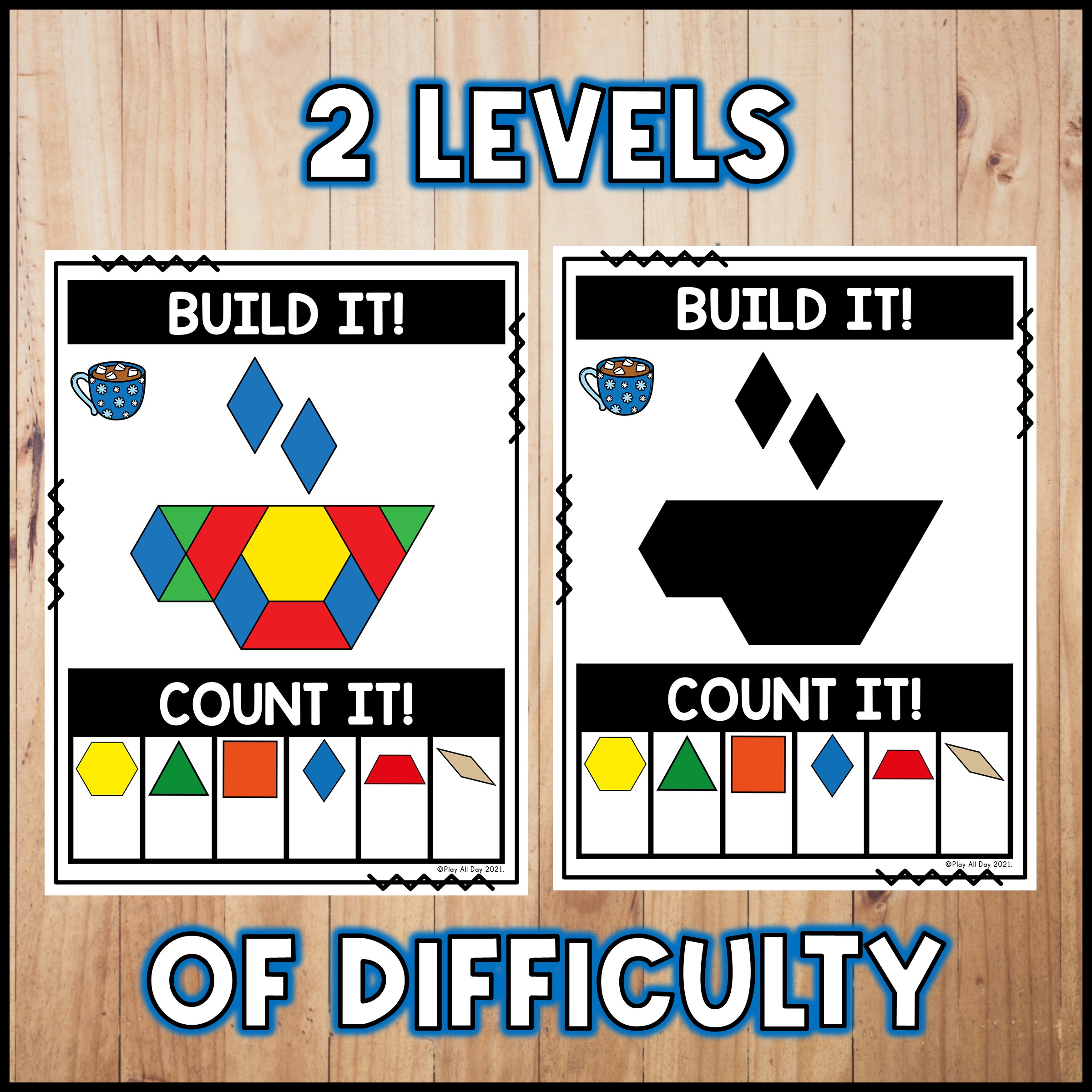 Winter Pattern Block Mats | 2D Shape Activity Mats | Made By Teachers