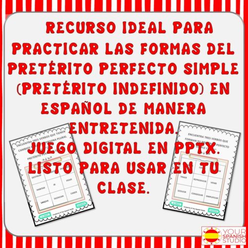 TIC TAC TOE PAST SIMPLE IN SPANISH DIGITAL GAME REGULAR AND IRREGULAR ...
