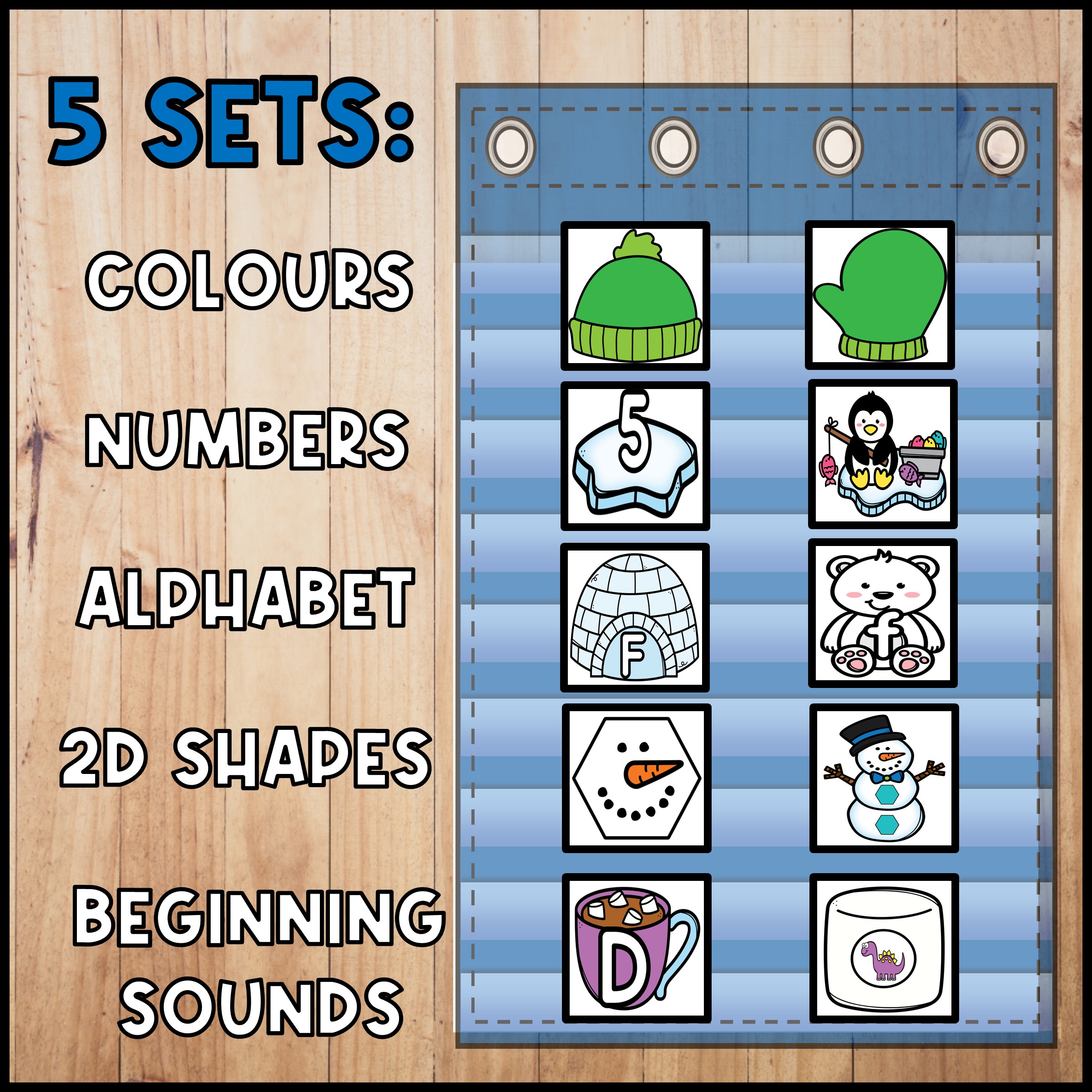 Winter Poem and Pocket Chart Activities | Matching Colors Shapes ...