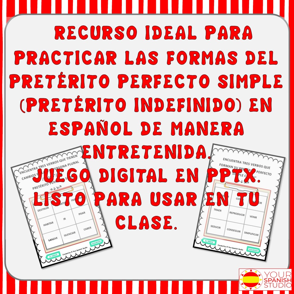 TIC TAC TOE PAST SIMPLE IN SPANISH DIGITAL GAME REGULAR AND IRREGULAR ...