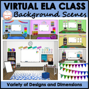 Virtual ELA Classroom Backgrounds | English Language Class School Rooms ...