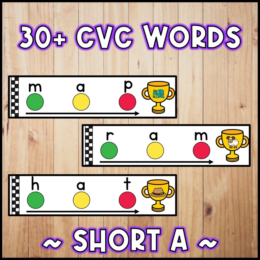 CVC Blending Strips BUNDLE | Science of Reading Phonemic Awareness ...