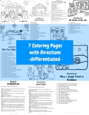 Follow the Directions Nativity Coloring - Made By Teachers