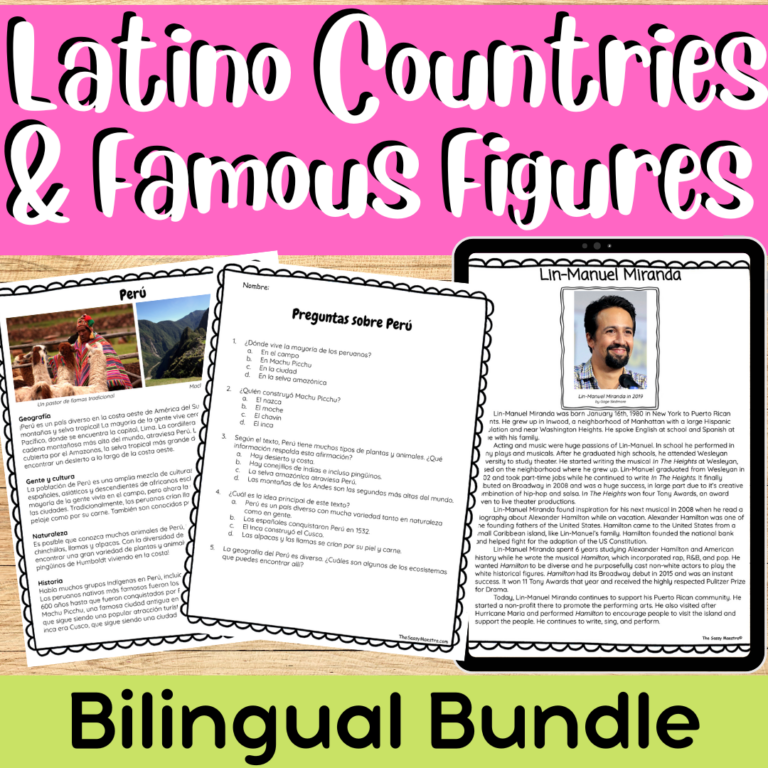 Latin American Countries and People Paises y figuras latinos Bilingual ...