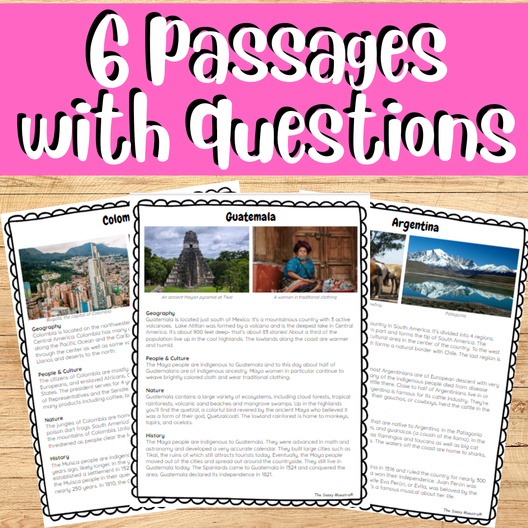 Latin American Countries and People Paises y figuras latinos Bilingual ...