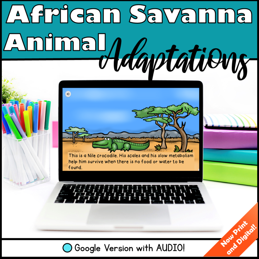 African Savanna Animal Adaptations Science Book Print and Digital ...