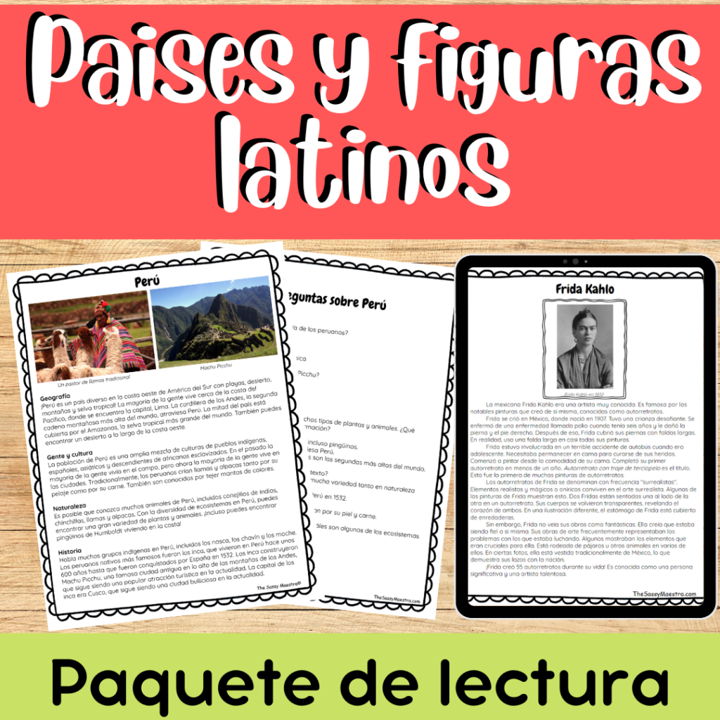 Spanish Bundle: Latin American Countries and People Paises y figuras ...