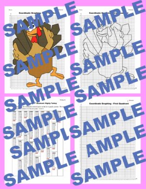 Thanksgiving Coordinate Plane Graphing Picture: Mighty Turkey | Made By ...