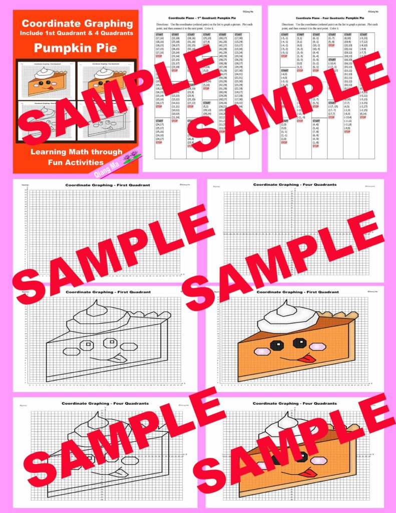 Thanksgiving Coordinate Plane Graphing Picture: Pumpkin Pie | Made By ...