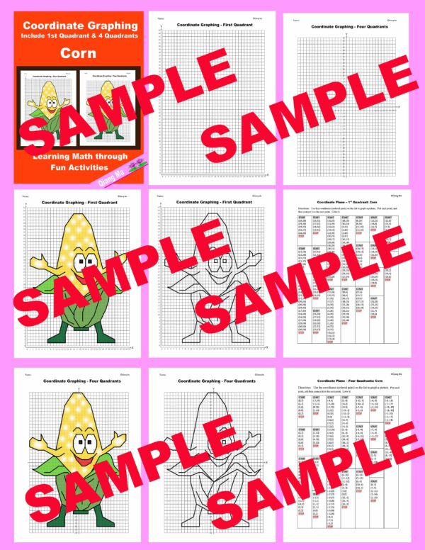 Thanksgiving Coordinate Plane Graphing Picture: Corn | Made By Teachers